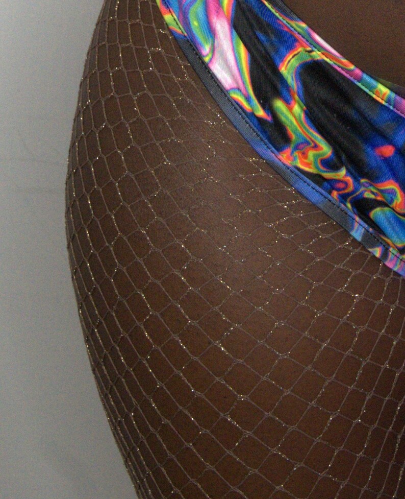 Glitter Fishnets Plus Size High-low Waist Glitter - Etsy