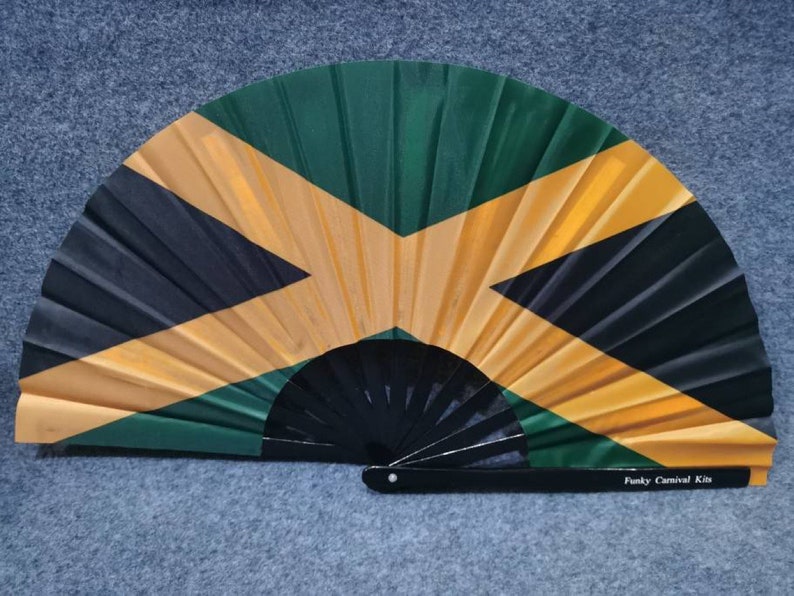 Jamaica Flag Folding Hand Fancaribbean Carnival Caribbean Accessories ...
