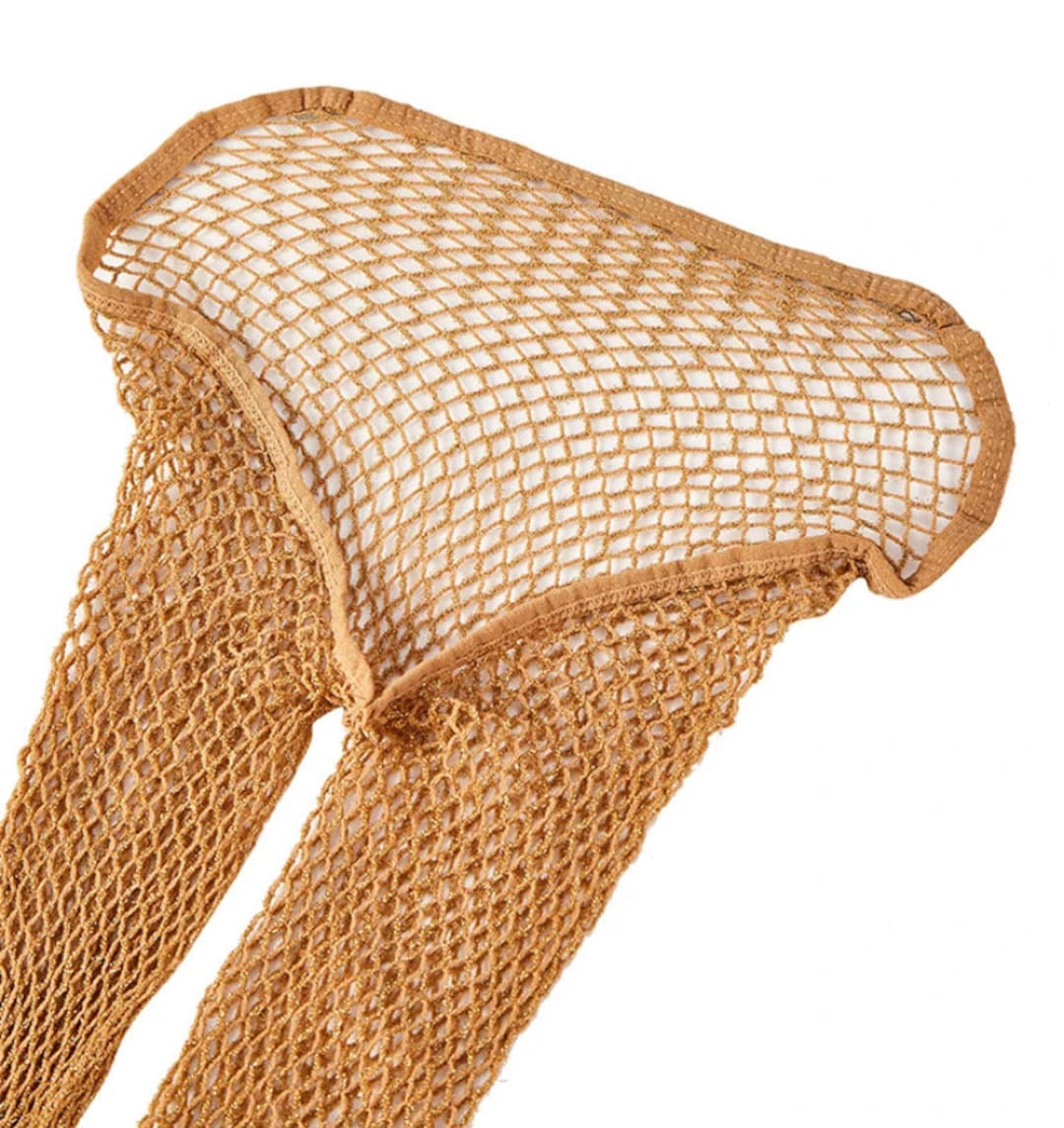 V-cut Glitter Fishnetslow Waist Skin Tone Fishnet Stockings Nude Hosiery Perfect for Carnival ...