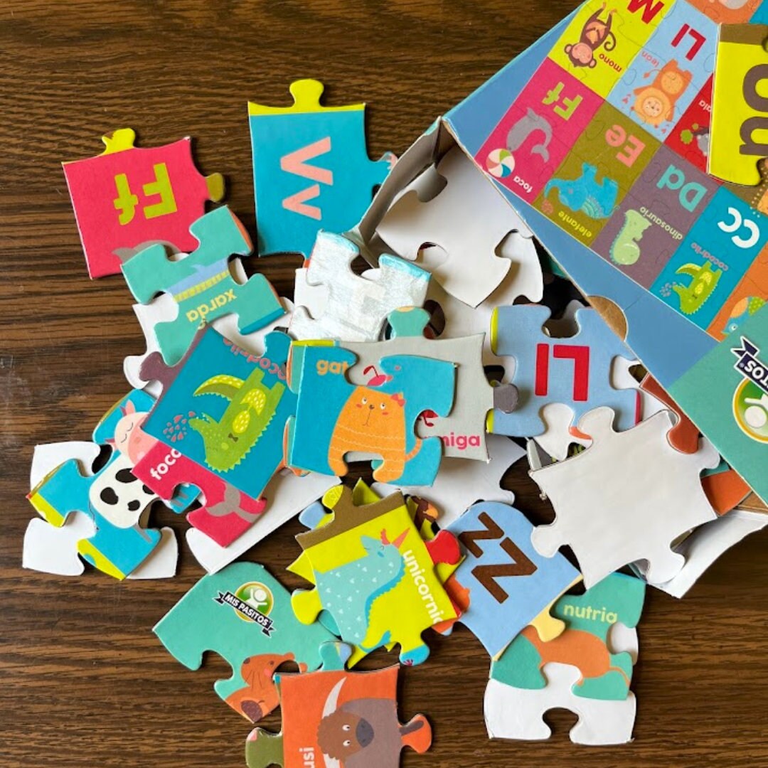 Spanish Alphabet Animal Puzzle for Kids - Etsy