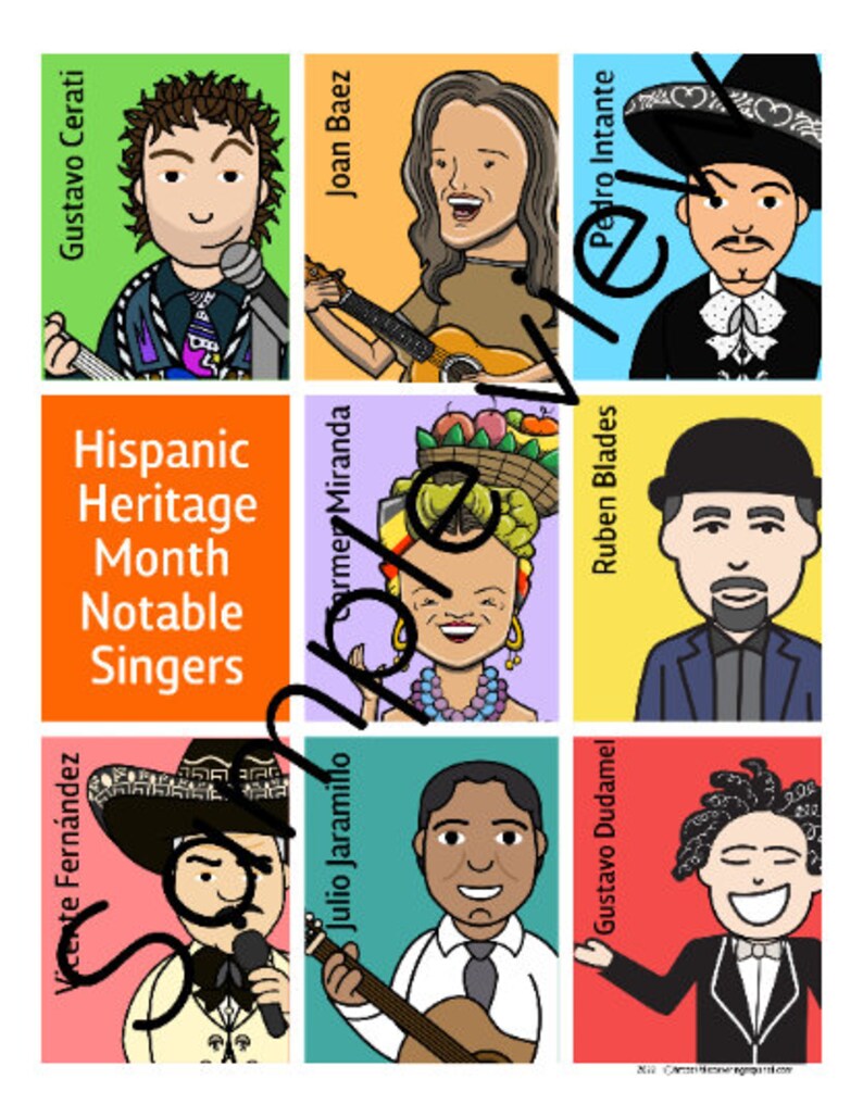 Hispanic Heritage Month 8 Colorful Postersdigital Download - Etsy