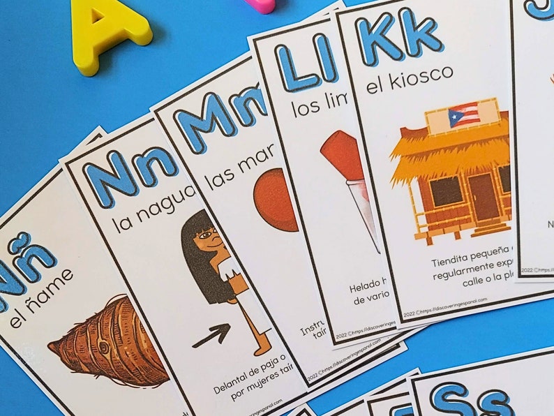 Tarjetas ABC del Alfabeto de Puerto Rico ABC Español - Etsy México