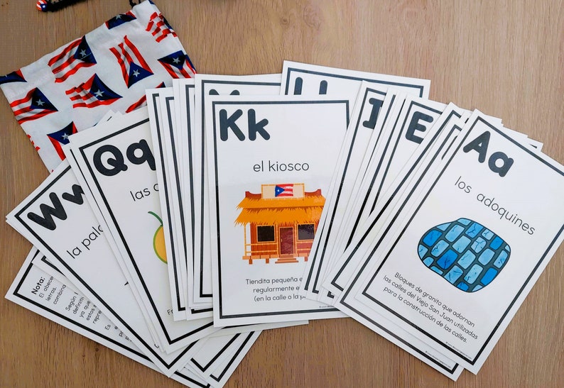 Puerto Rico Alphabet ABC Cards Spanish ABC - Etsy