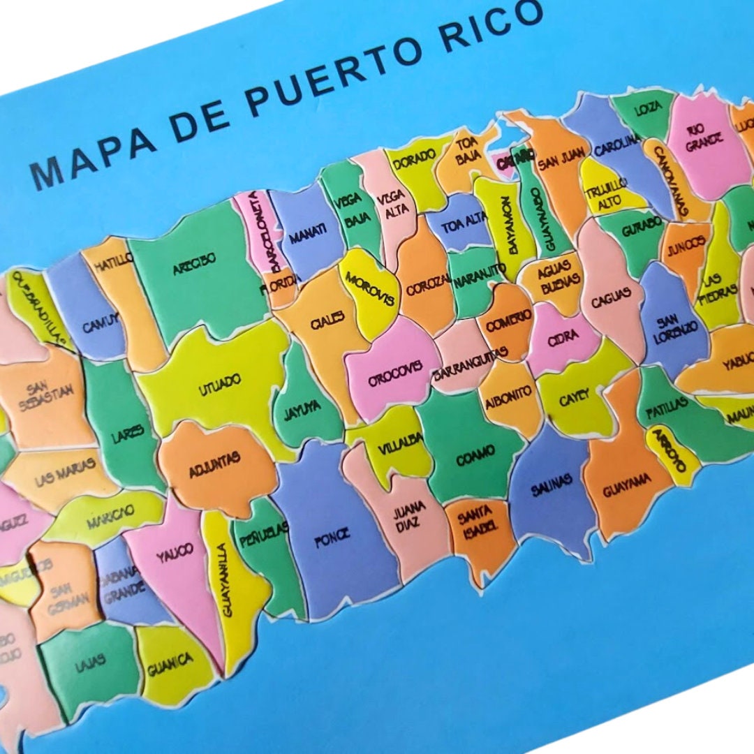 Puerto Rico Map Puzzle for Kids - Etsy
