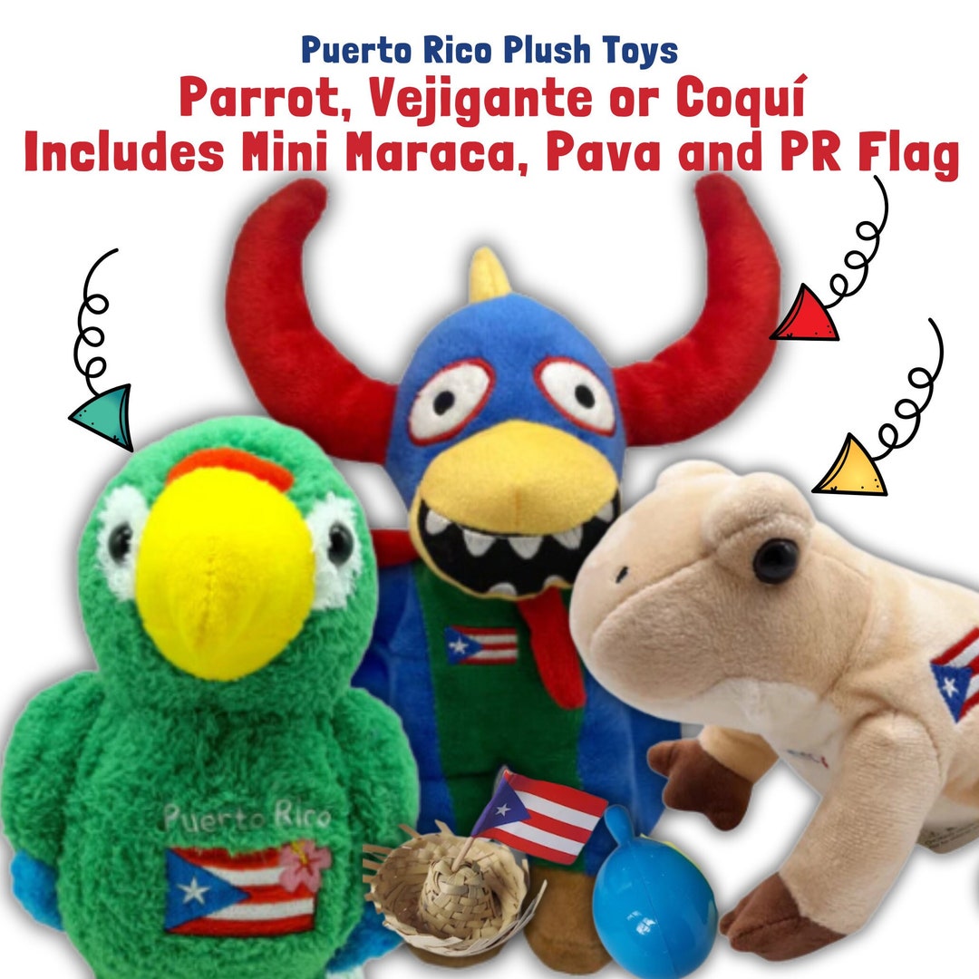 Puerto Rico Plush Toys Gift Sets: Parrot, Coqui or Vejigante - Etsy