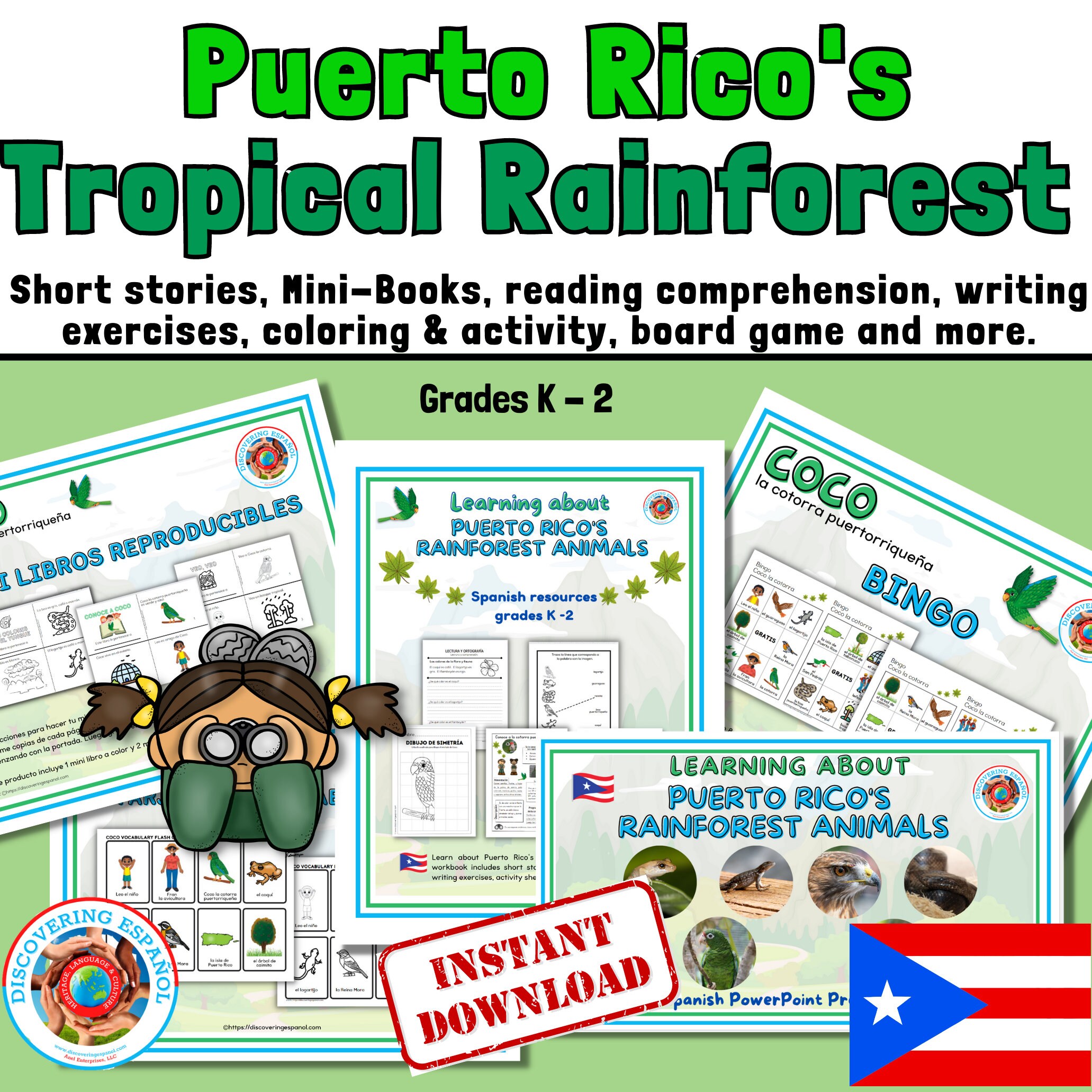 Puerto Rico's Rainforest Animals Bundle Grades K 2 - Etsy
