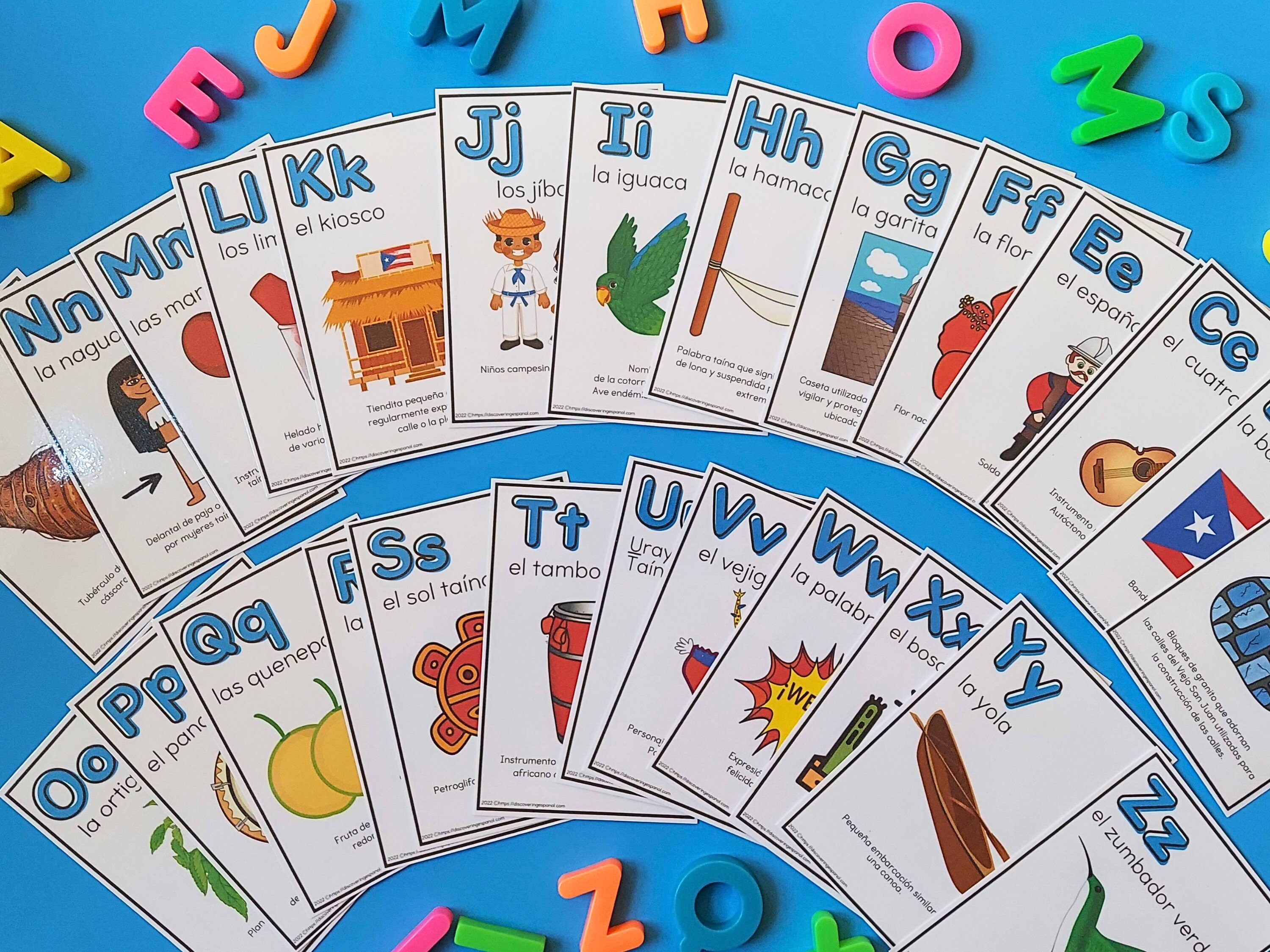 Puerto Rico Alphabet ABC Cards Spanish ABC - Etsy