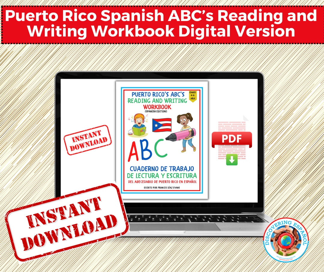 Puerto Rico Spanish Abcs Reading and Writing Workbook - Etsy