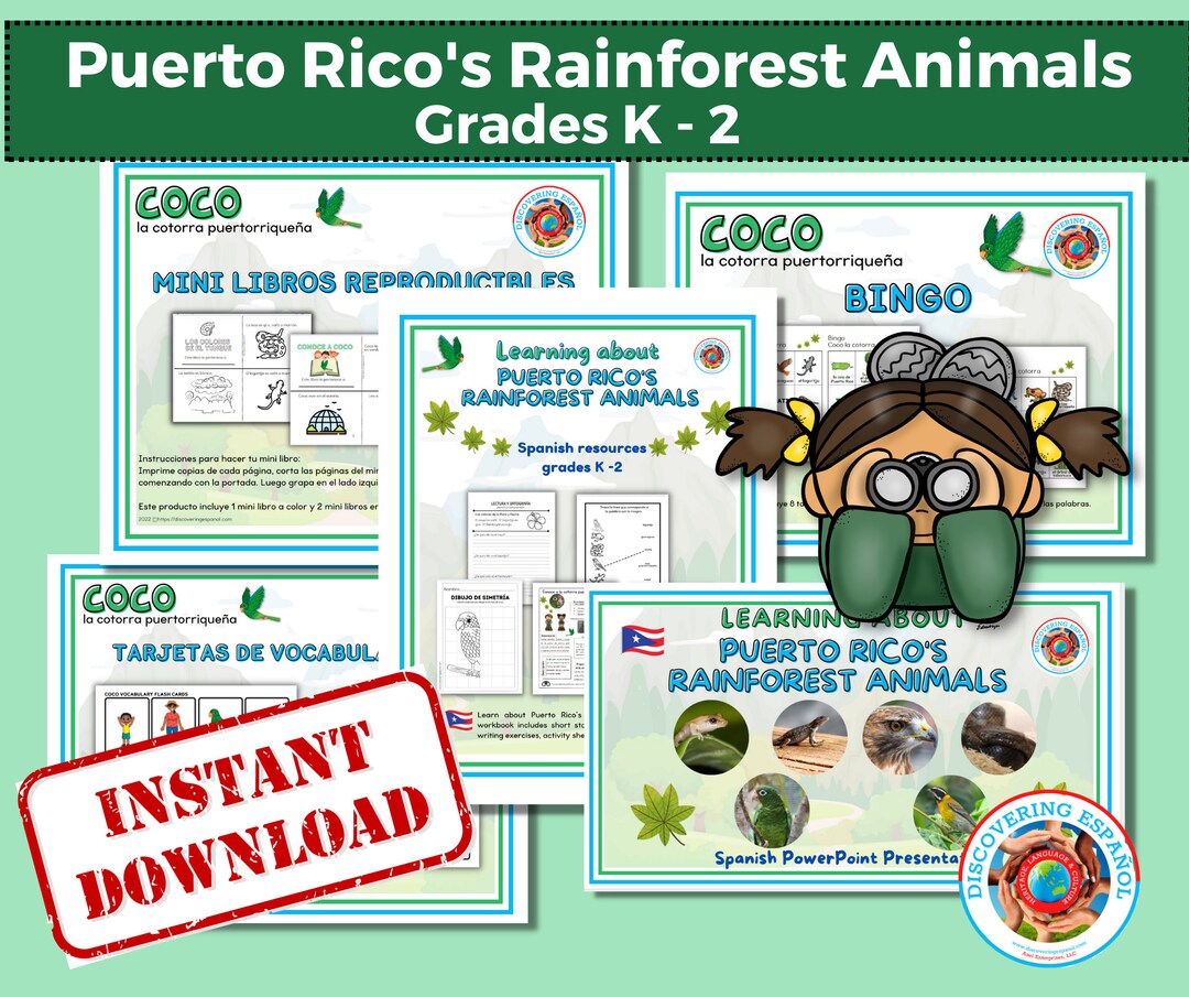 Puerto Rico's Rainforest Animals Bundle Grades K 2 - Etsy