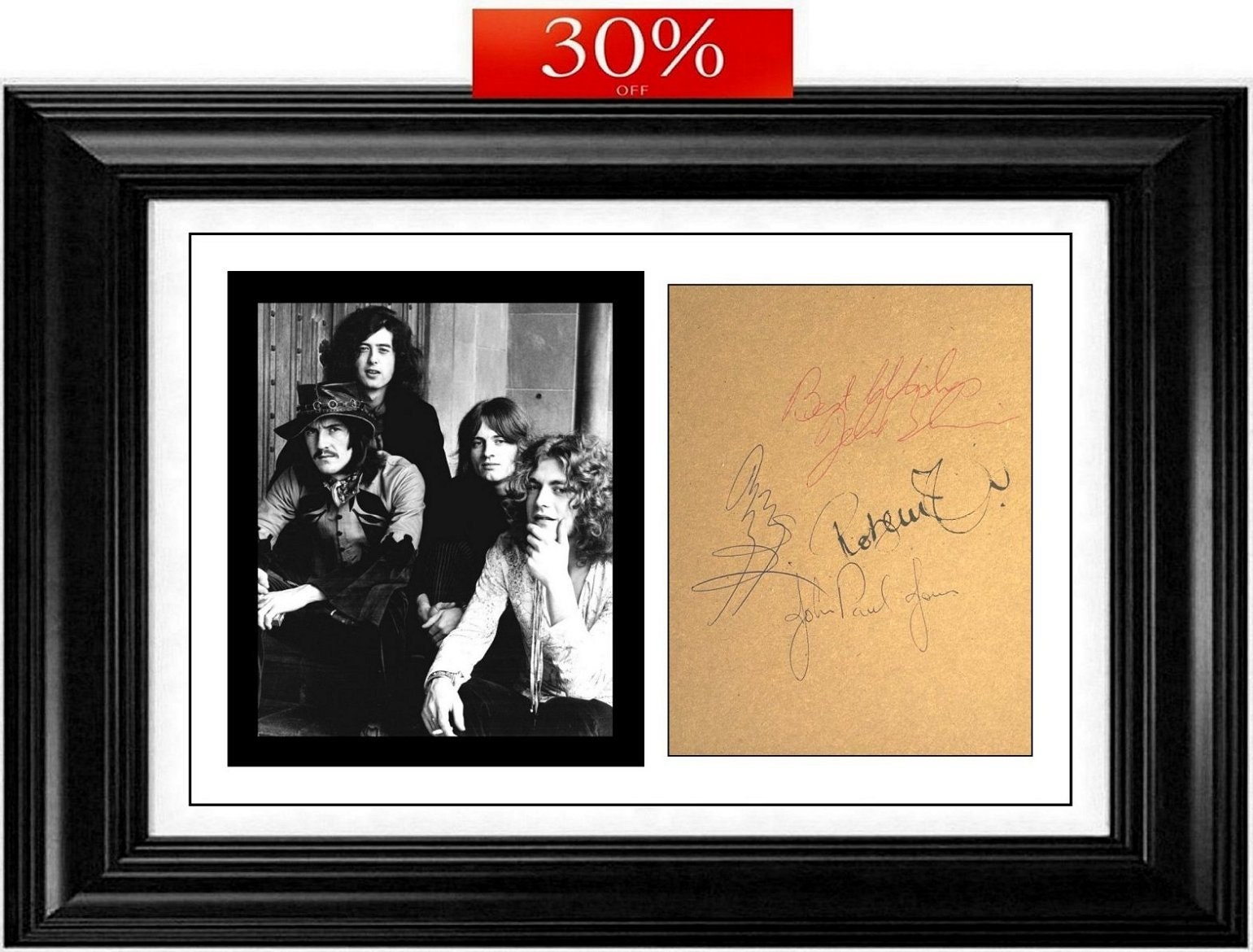 Led Zeppelin Rare Full Band Rock Legends Genuine Hand Signed Autographs ...
