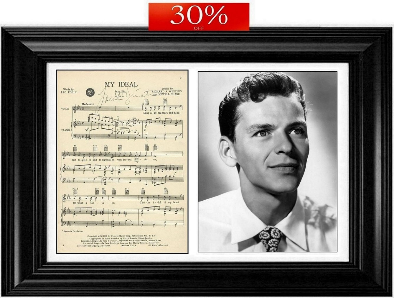 Frank Sinatra 1915-1998 Music Legend Genuine Hand Signed Autograph COA ...