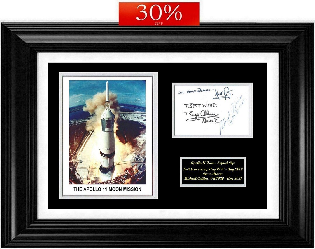 Apollo 11 Neil Armstrong, Buzz Aldrin & Michael Collins Genuine Hand ...