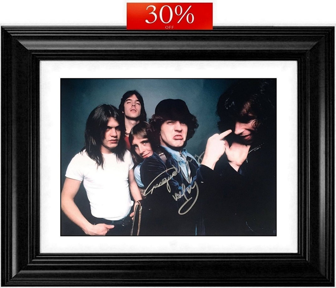 AC/DC - Angus Young - Rock Guitar Legend - Genuine Hand Signed ...
