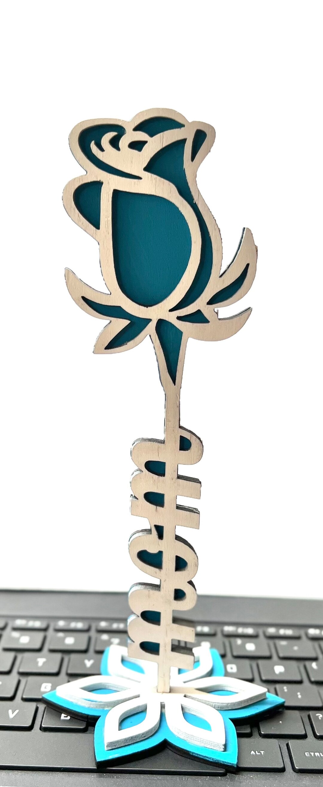 Wooden Mom Rose With Base and Case - Etsy