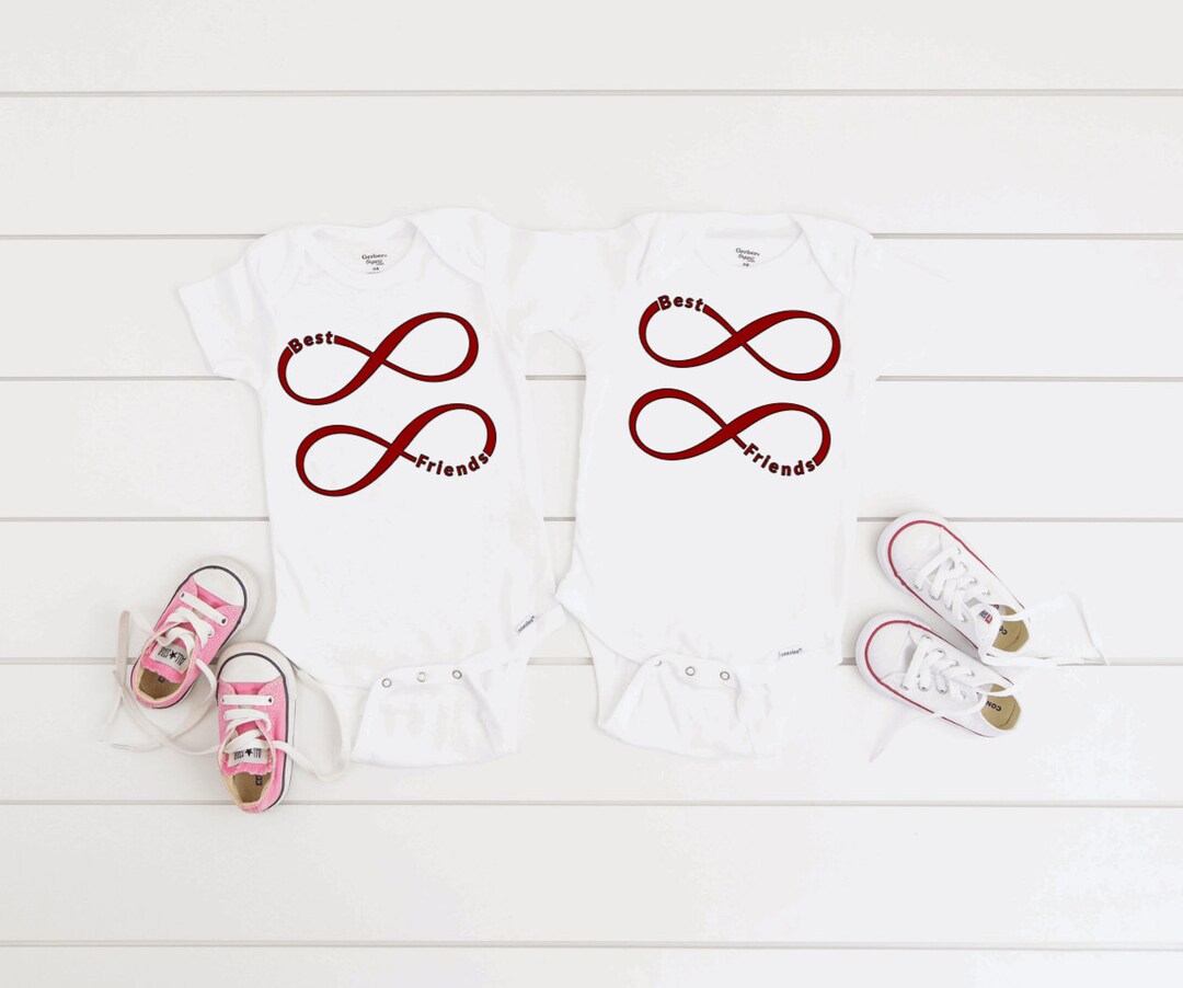 SET 2 of Best Friend Infinity Onesies Baby Besties Custom Baby Onesies ...