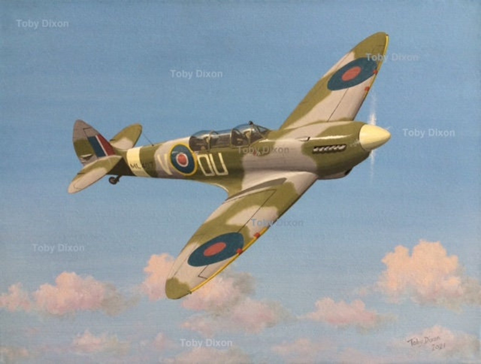 Spitfire Oil Painting Print. - Etsy