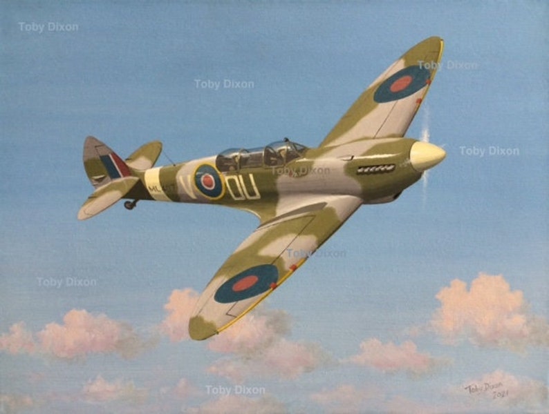Spitfire Oil Painting Print. - Etsy