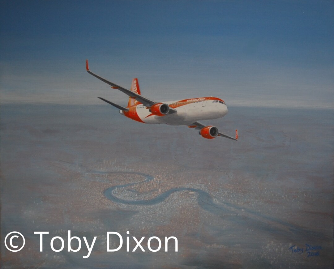 Easyjet A320 Over London Oil Painting PRINT - Etsy