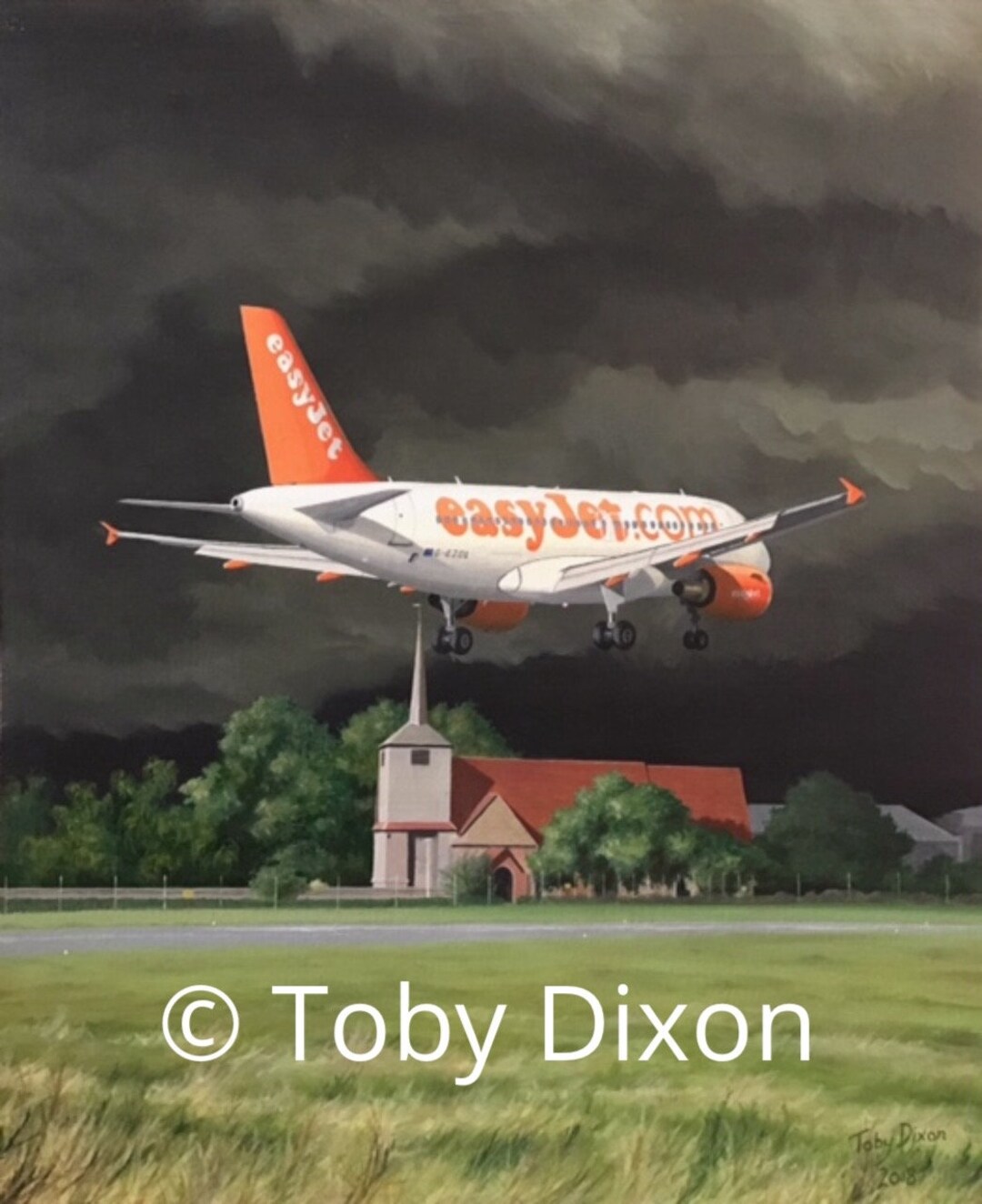 PRINT of Easyjet A319 Landing at Southend Oil Painting - Etsy