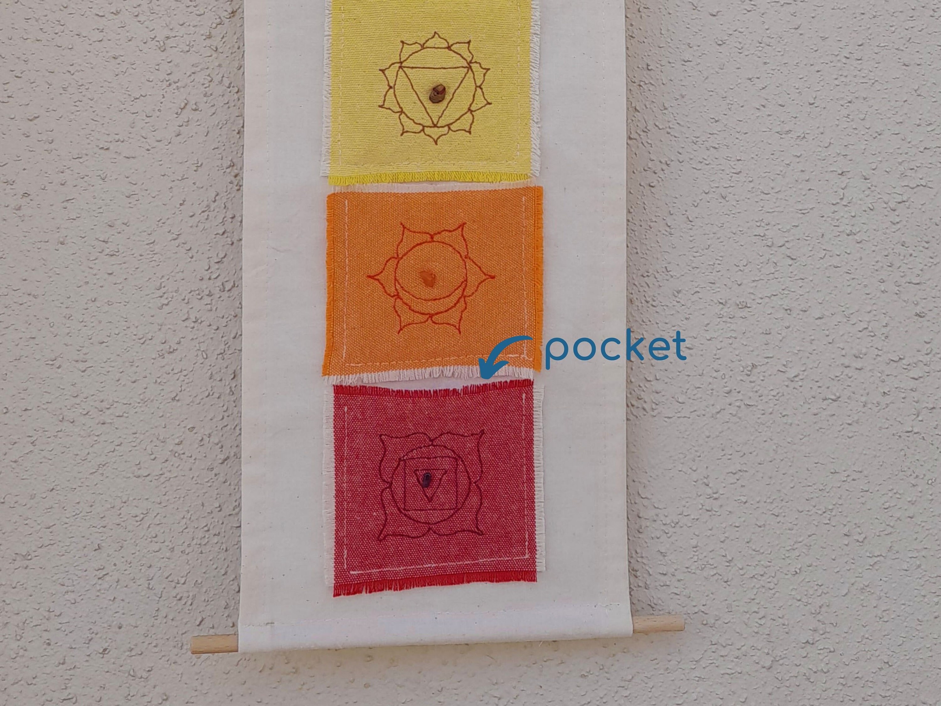 Chakra Banner: Unique Handmade 7 Chakra Wall Hanging Embroidered With ...