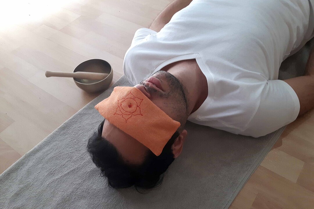 Meditation Eye Mask: Sacral Chakra Eye Pillow, Embroidered With ...