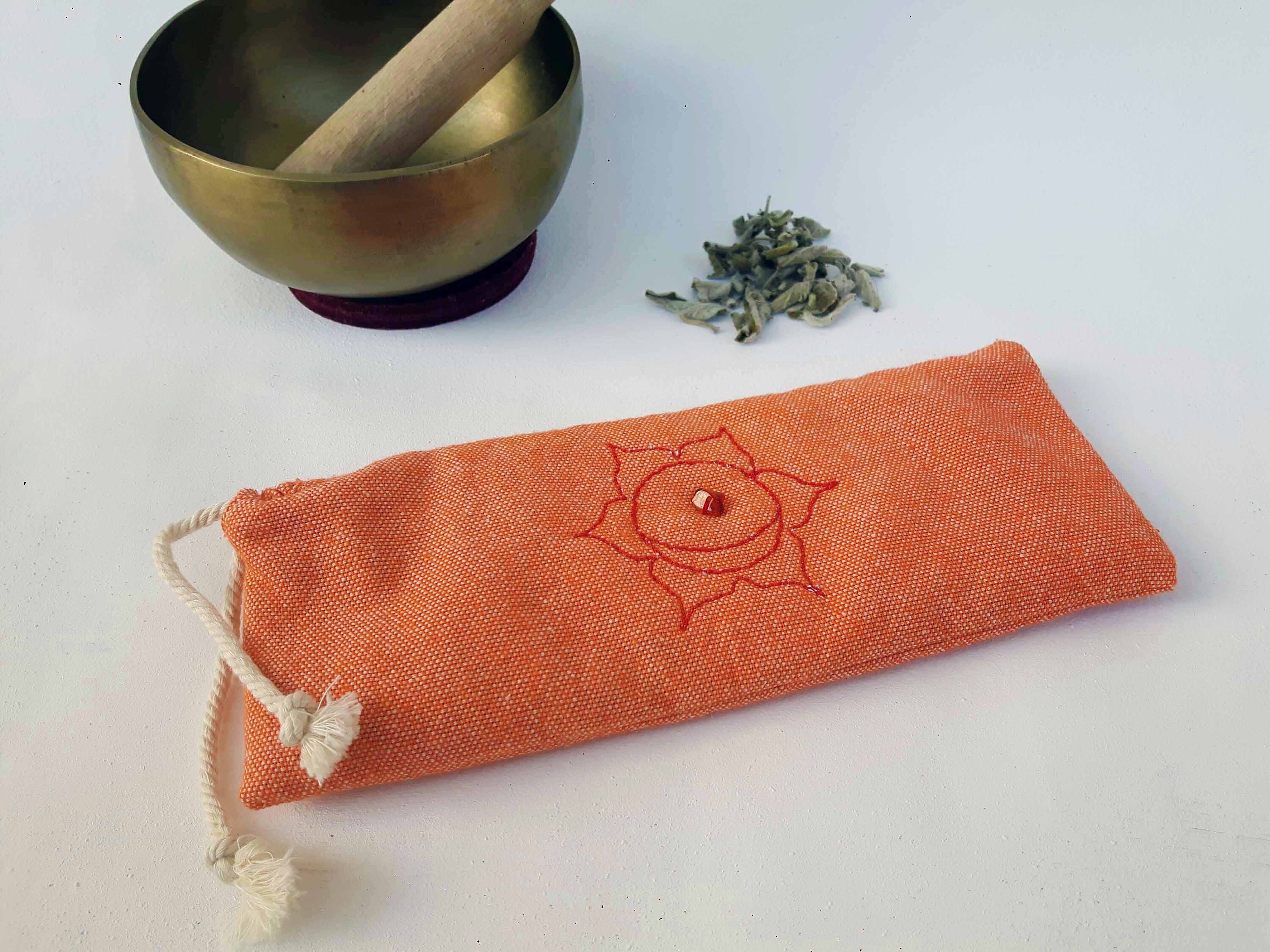 Meditation Eye Mask: Sacral Chakra Eye Pillow, Embroidered With ...