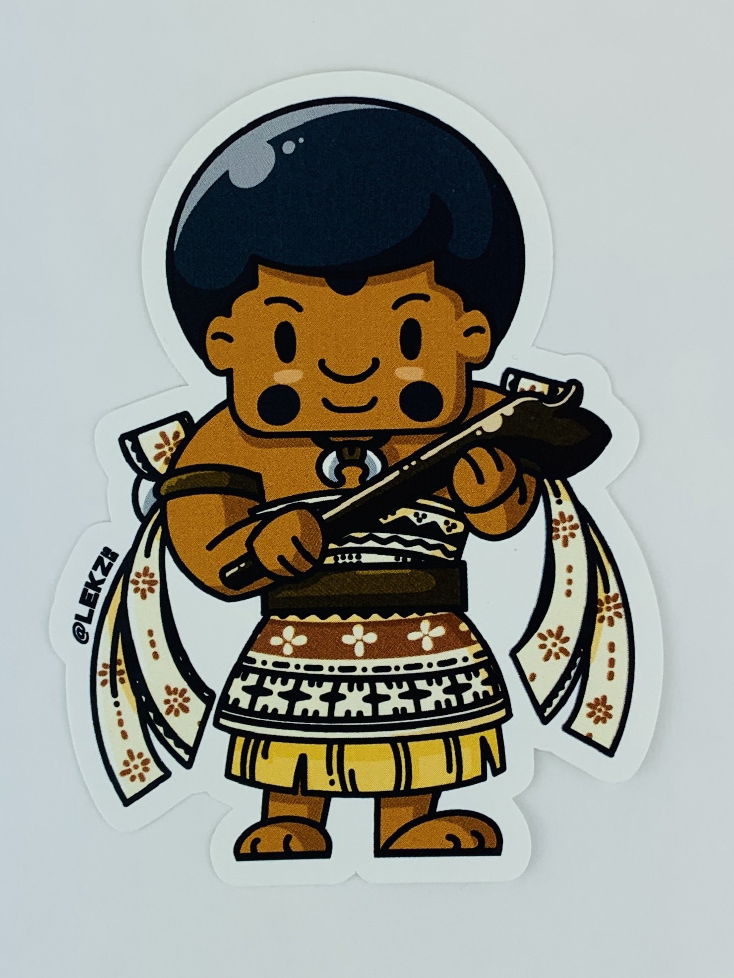 Fiji Boy Polynesian Art Sticker - Etsy