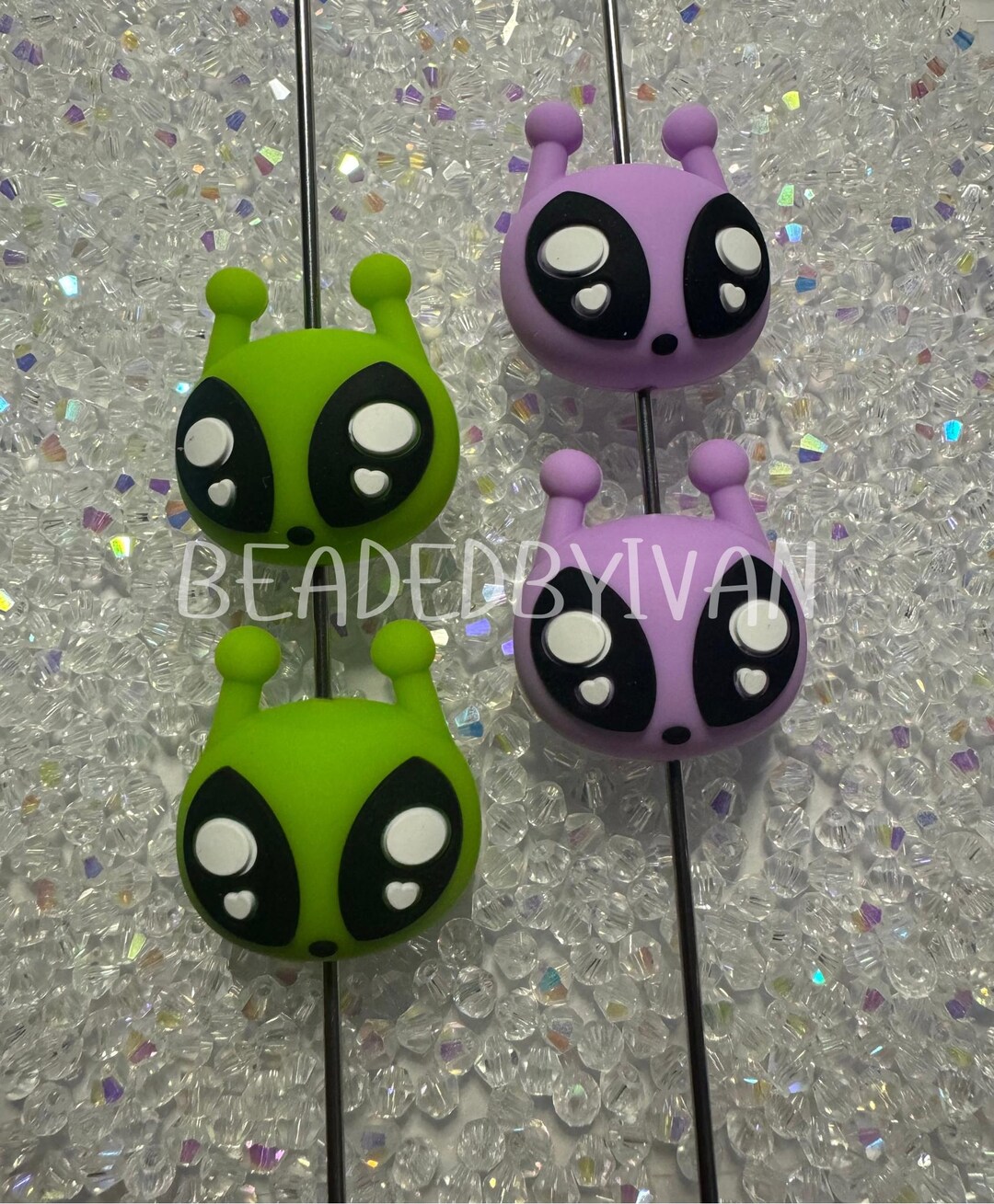 3D Cute Alien Head Silicone Beads- for Pens, Keychains and DIY Items ...