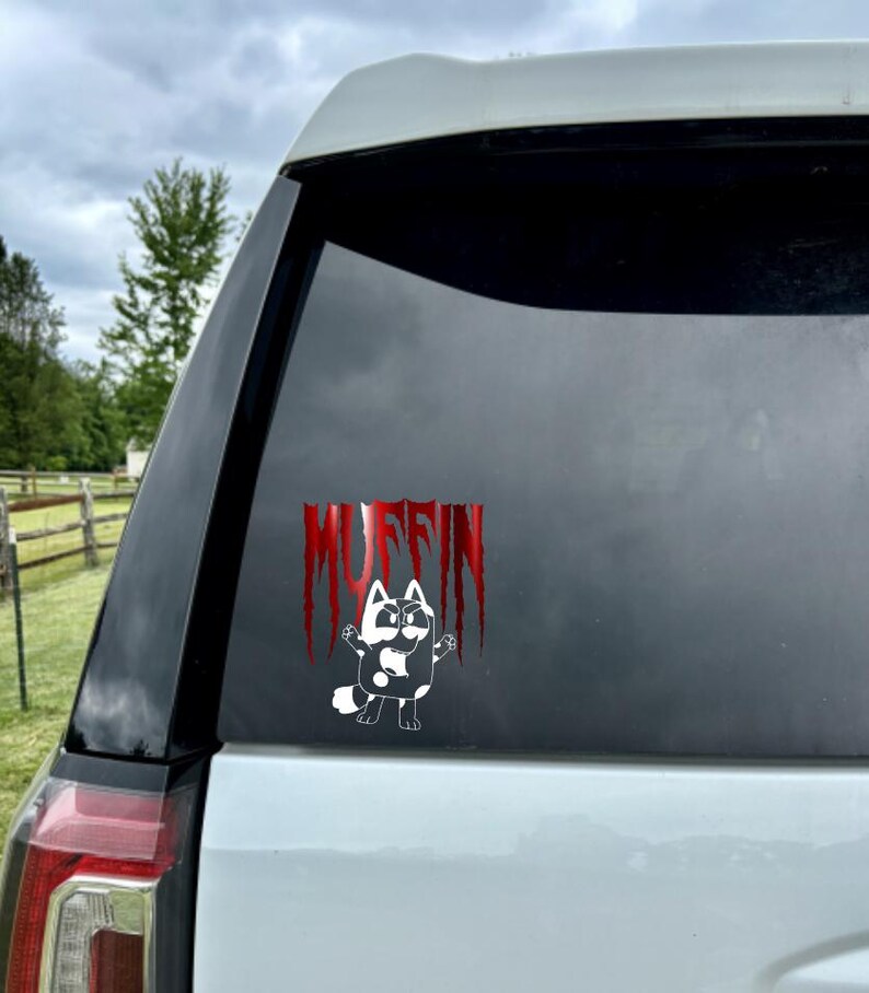 Bluey Metallic Muffin Car Decal - Etsy