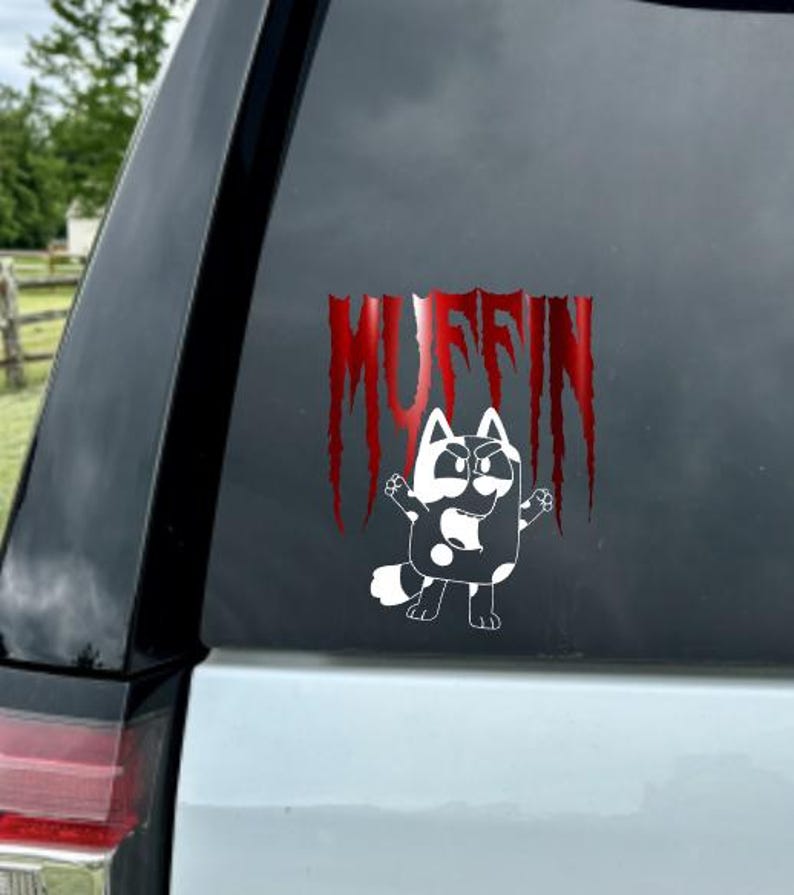 Bluey Metallic Muffin Car Decal - Etsy