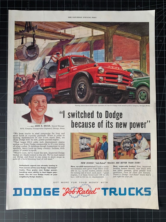 Auto Shop Metal Sign Vintage Dodge Job Rated Trucks Tin Sign – Rustic ...