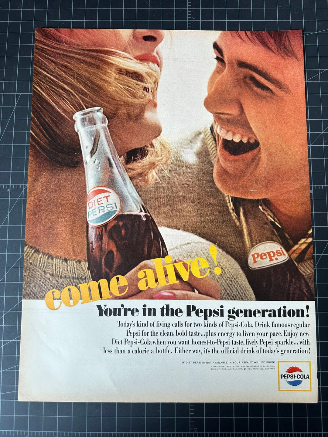 Vintage 1964 Pepsi Print Ad - Etsy
