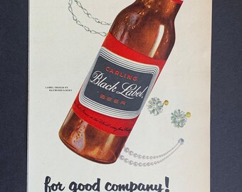Black Label Beer Ad - Etsy