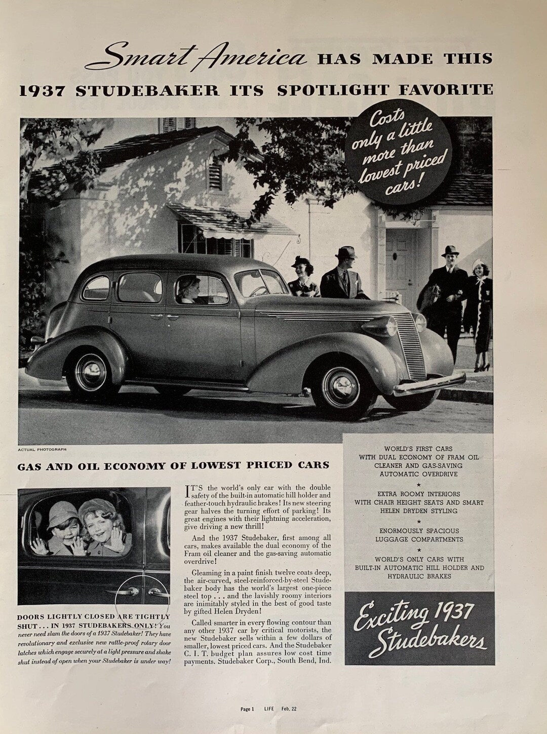 Vintage 1937 Studebaker Automobile Advertisement - Etsy