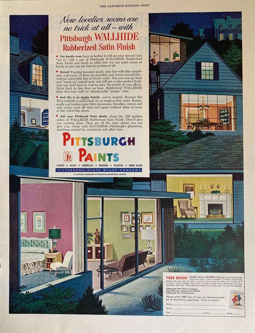 Vintage 1940s Pittsburgh Paints Original Advertisement - Etsy