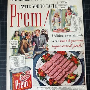 Vintage 1940 Prem Print Advertisement - Etsy