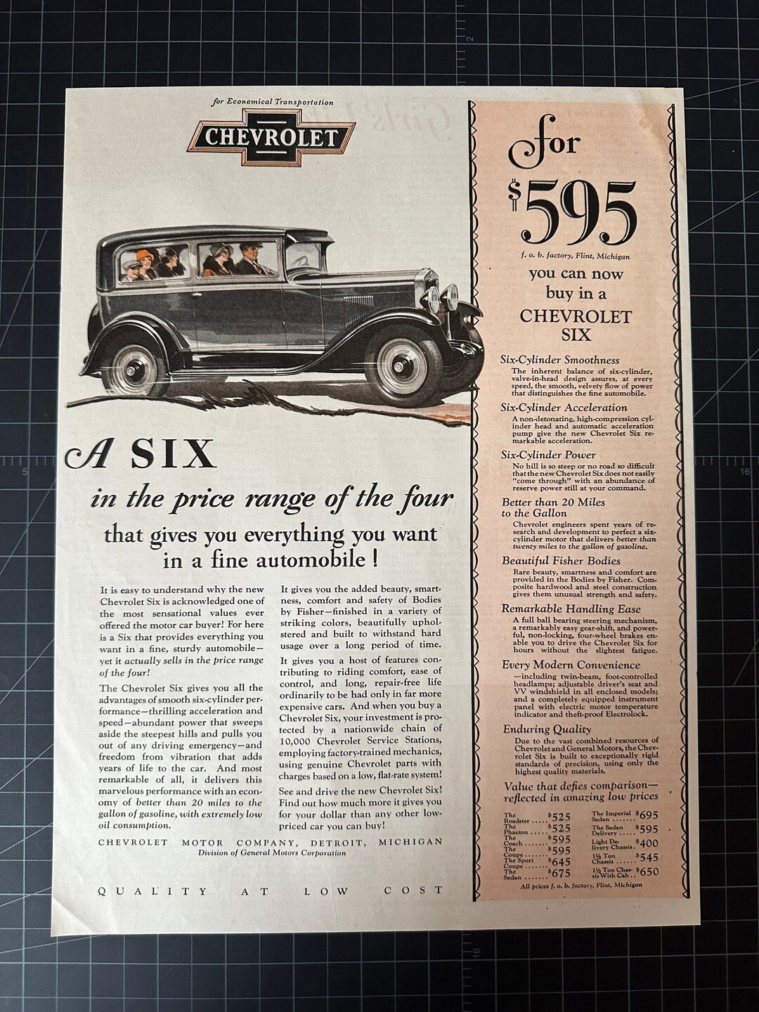 Vintage 1920s Chevrolet Original Print Ad - Etsy