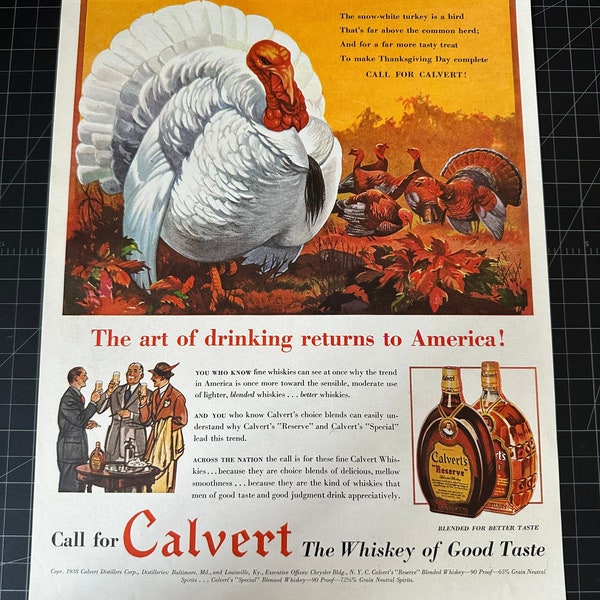 Calvert Whiskey - Etsy