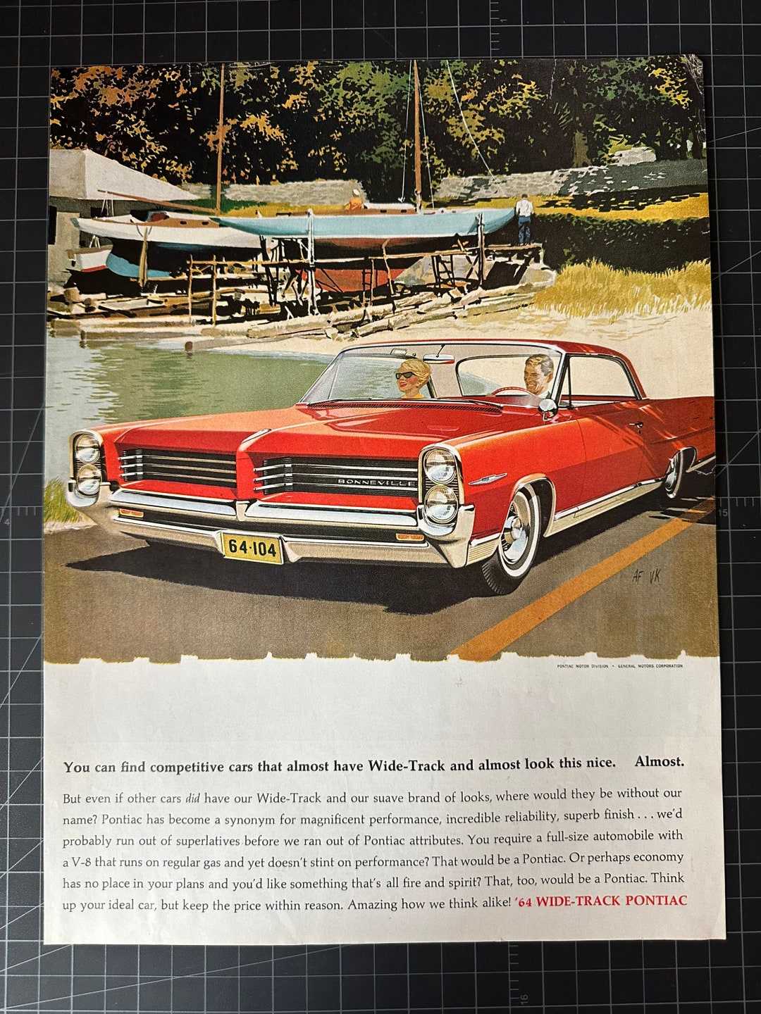 Vintage 1964 Pontiac Wide-track Original Print Ad - Etsy