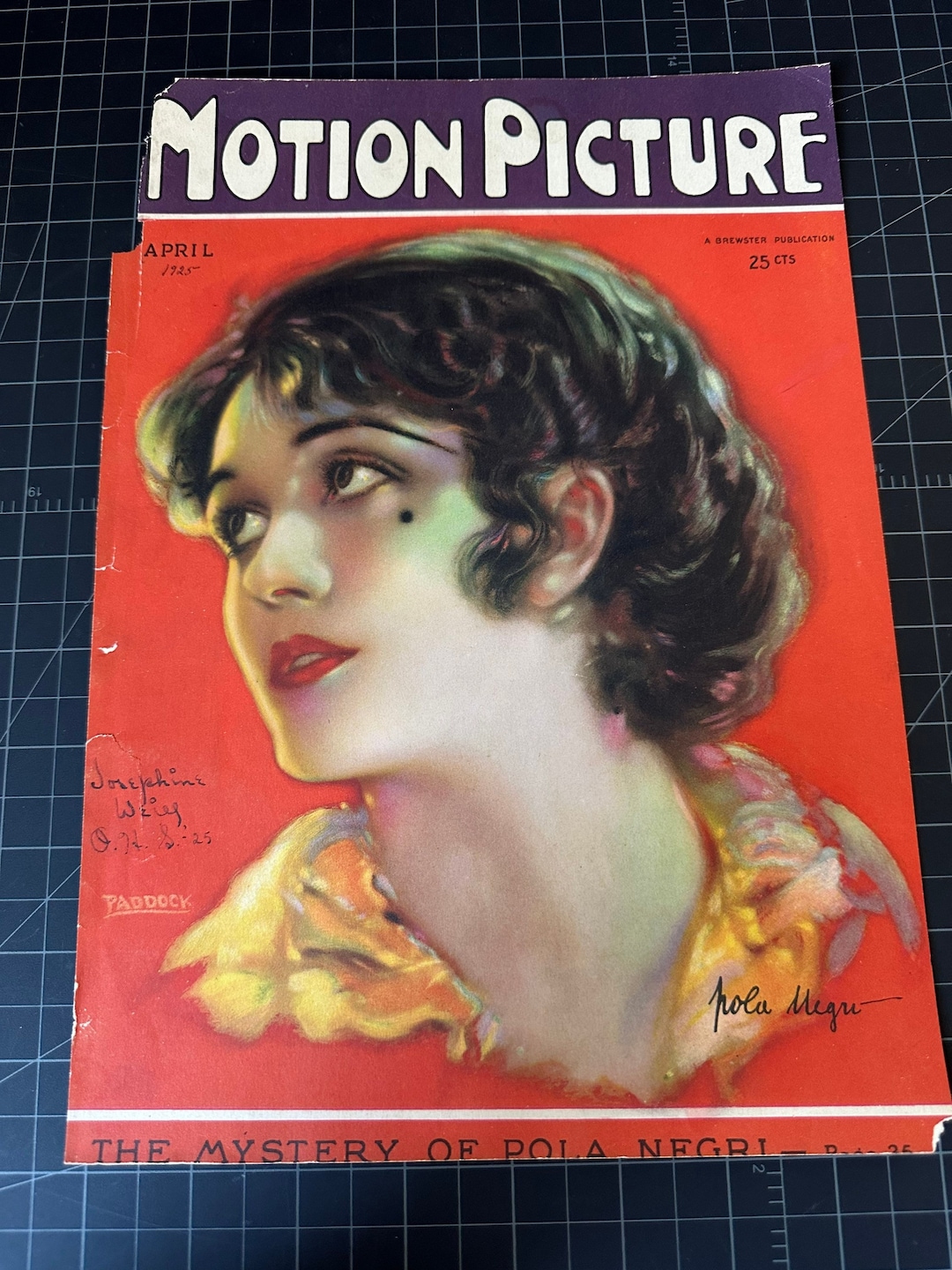 Rare Vintage 1925 Motion Picture Magazine Cover - Pola Negri - Cover ...