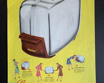 Vintage 1937 Toastmaster Toaster Christmas Print Ad | Etsy