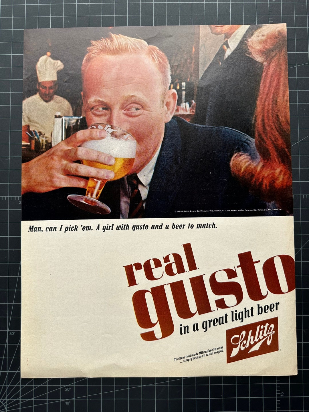 Vintage 1965 Schlitz Beer Print Ad - Etsy