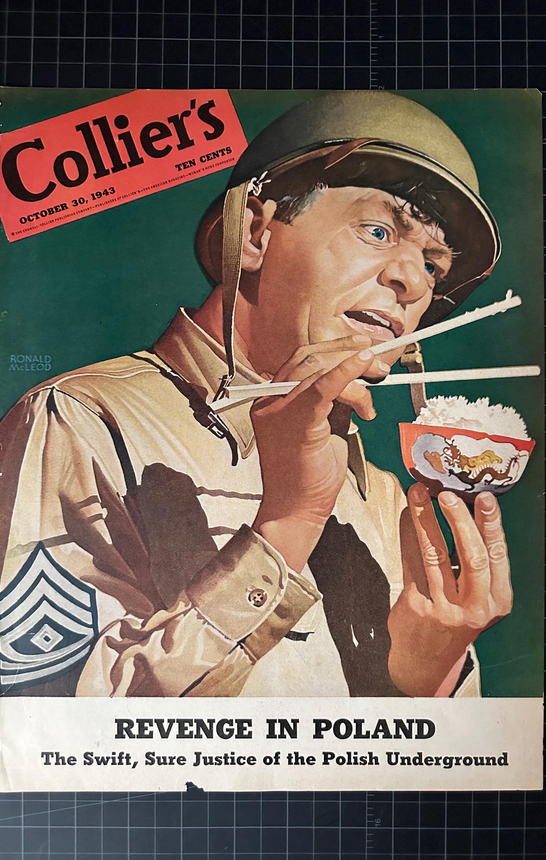 Rare Vintage 1943 Colliers Magazine Cover - WWII Era - COVER ONLY ...