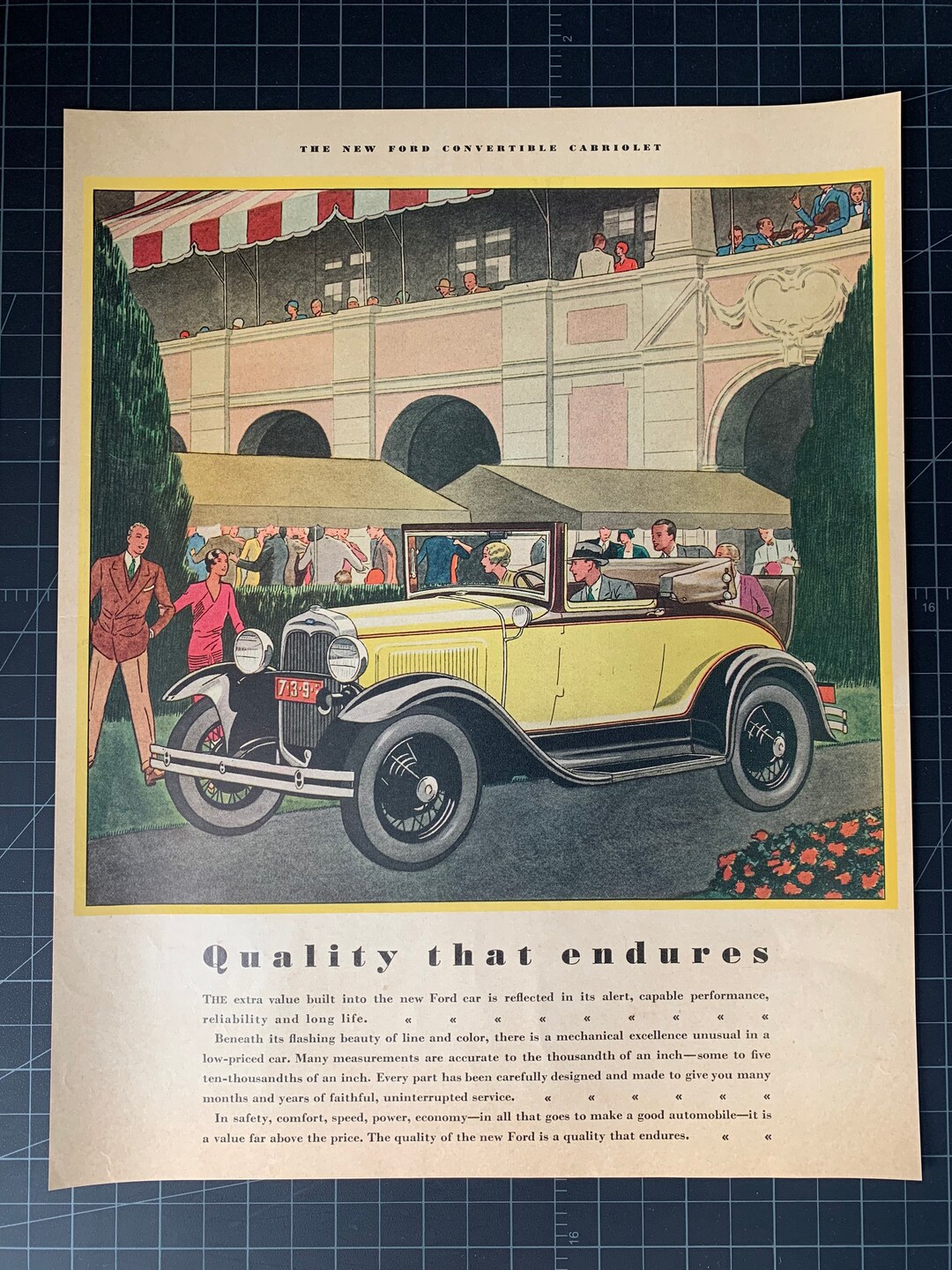 Vintage 1920s Ford Convertible Cabriolet Print Ad - Etsy