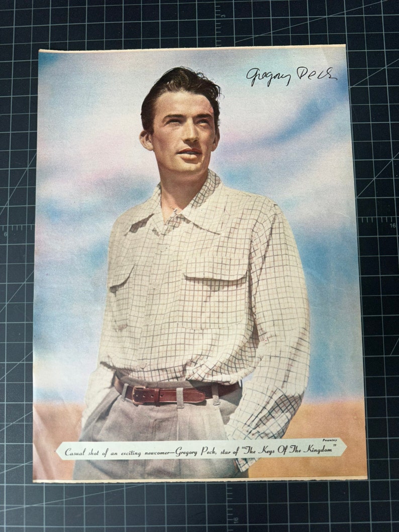 Vintage 1940s Gregory Peck Portrait - Etsy