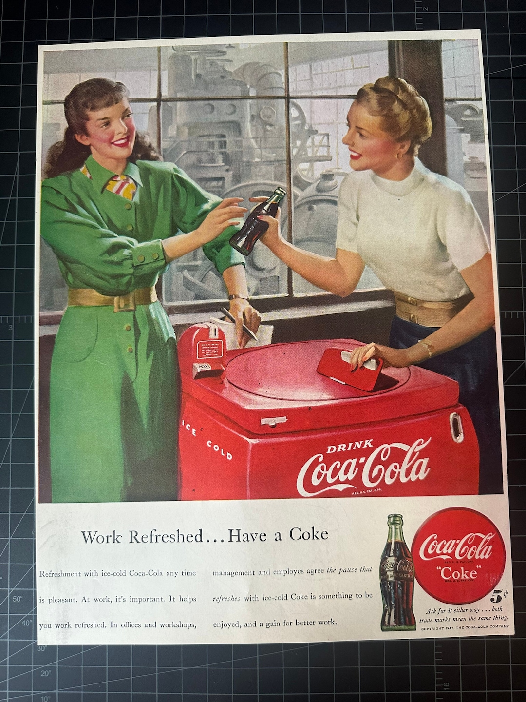 Vintage 1947 Coca-cola Original Print Ad - Etsy