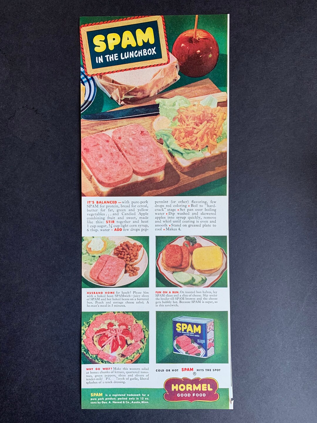 Vintage 1949 Spam Print Advertisement - Etsy