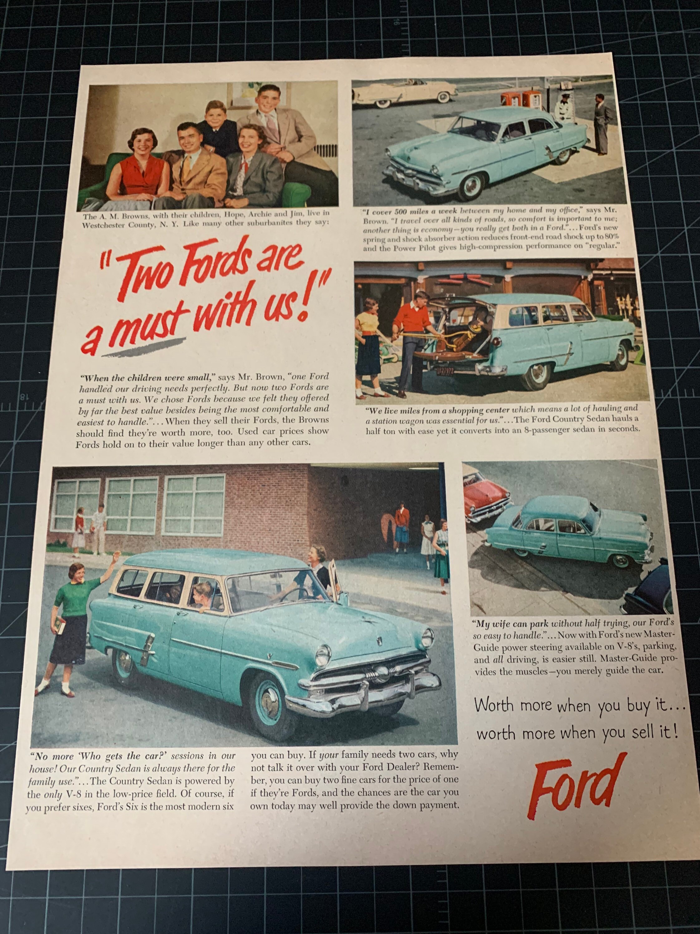 Vintage 1953 Ford Country Sedan Print Ad - Etsy