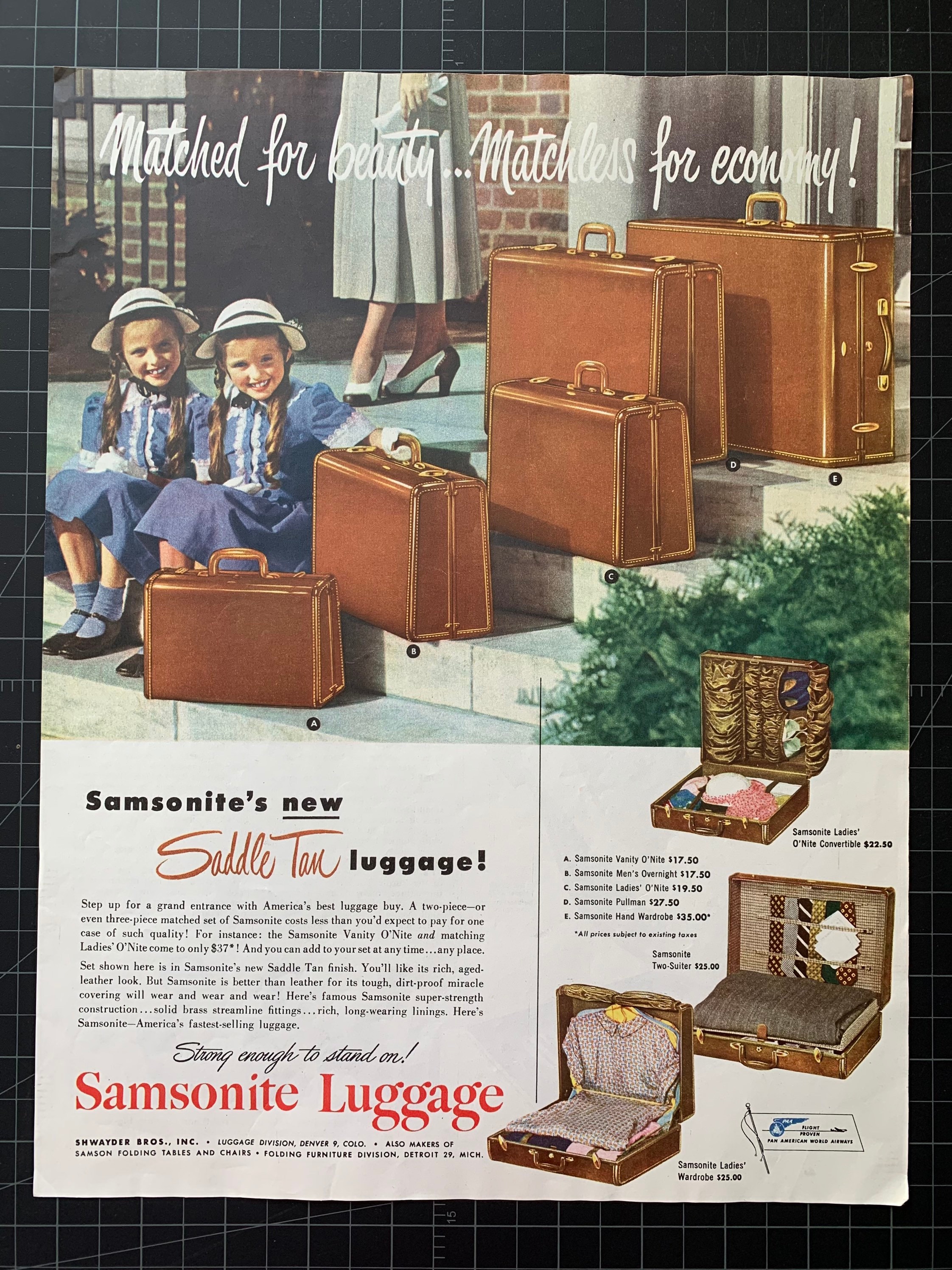 Vintage 1948 Samsonite Luggage Print Ad Art & Collectibles Collectibles ...
