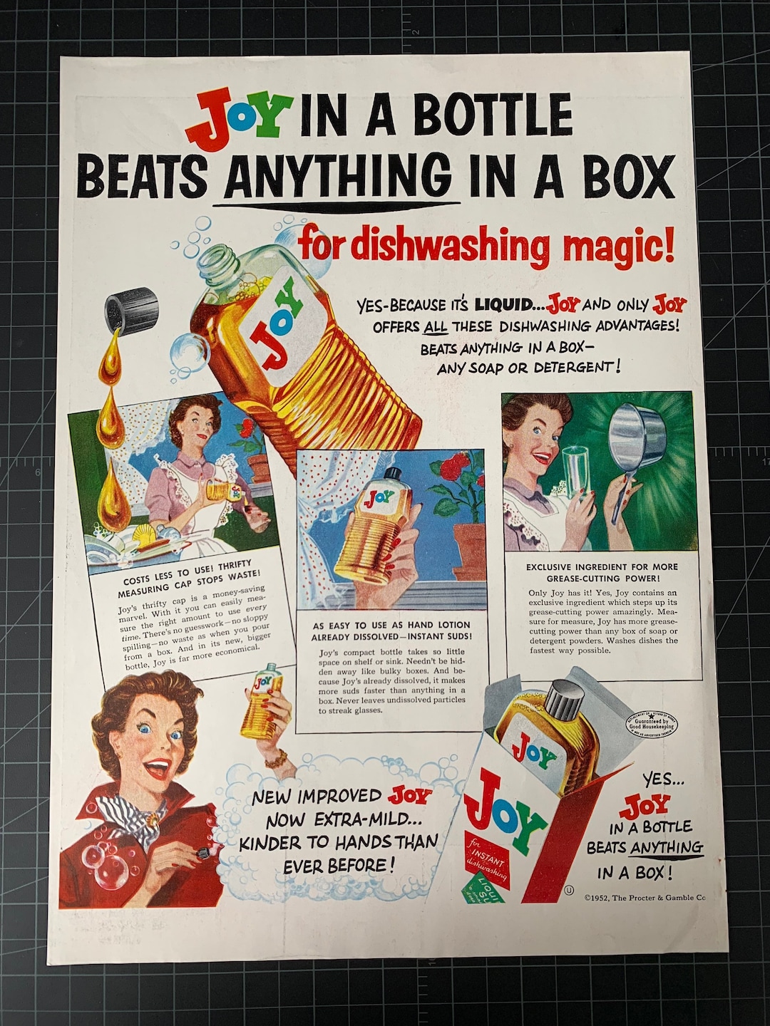 Vintage 1950s Joy Dish Detergent Print Advertisement - Etsy